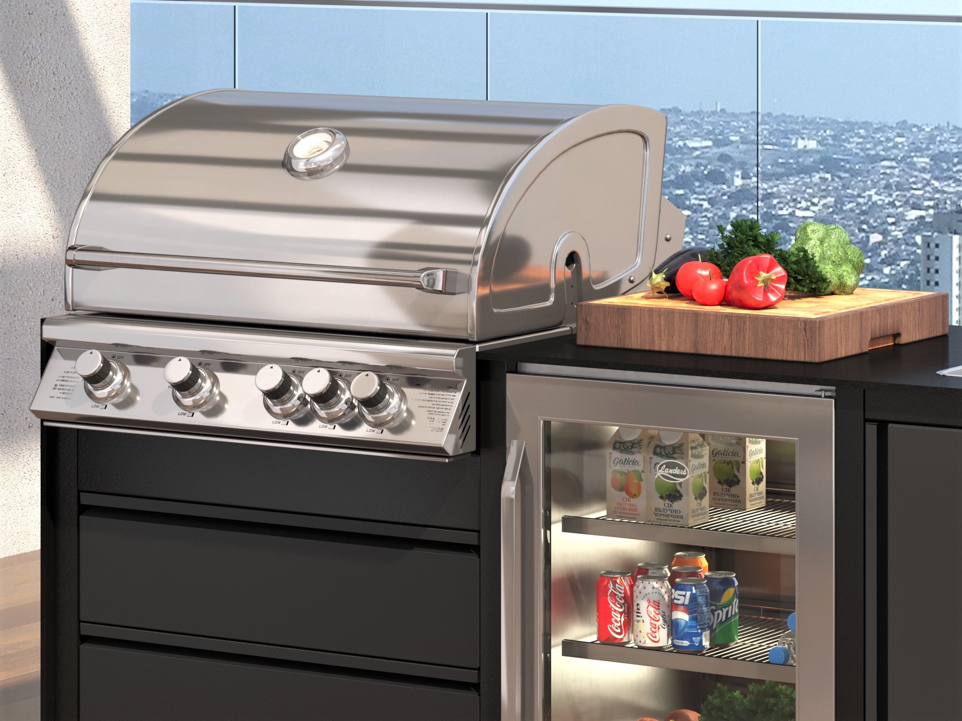 ZUREL מטבח חוץ דגם ריו שחור מט מגורגר - אורך כ - 2.14 ס''מ. | המותגים ...