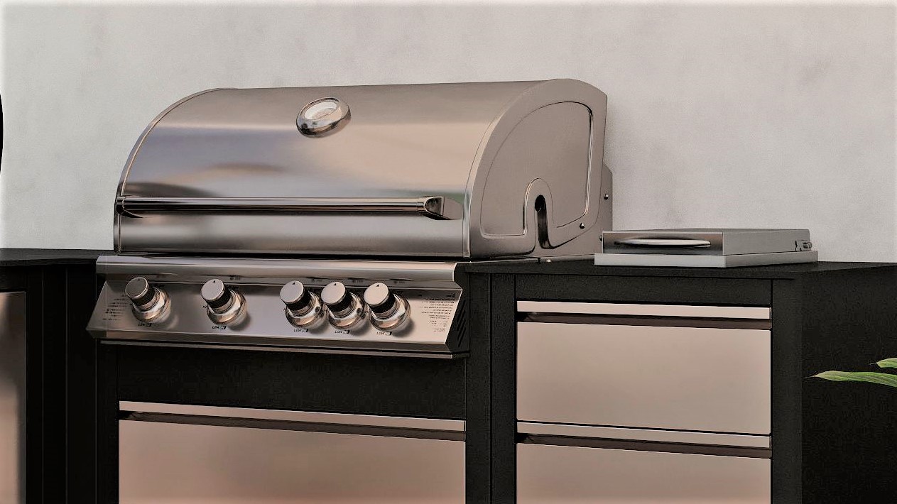 ZUREL מטבח חוץ בצורת ( ריש ) דגם פריז נירוסטה עם מסגרת שחורה | המותגים ...